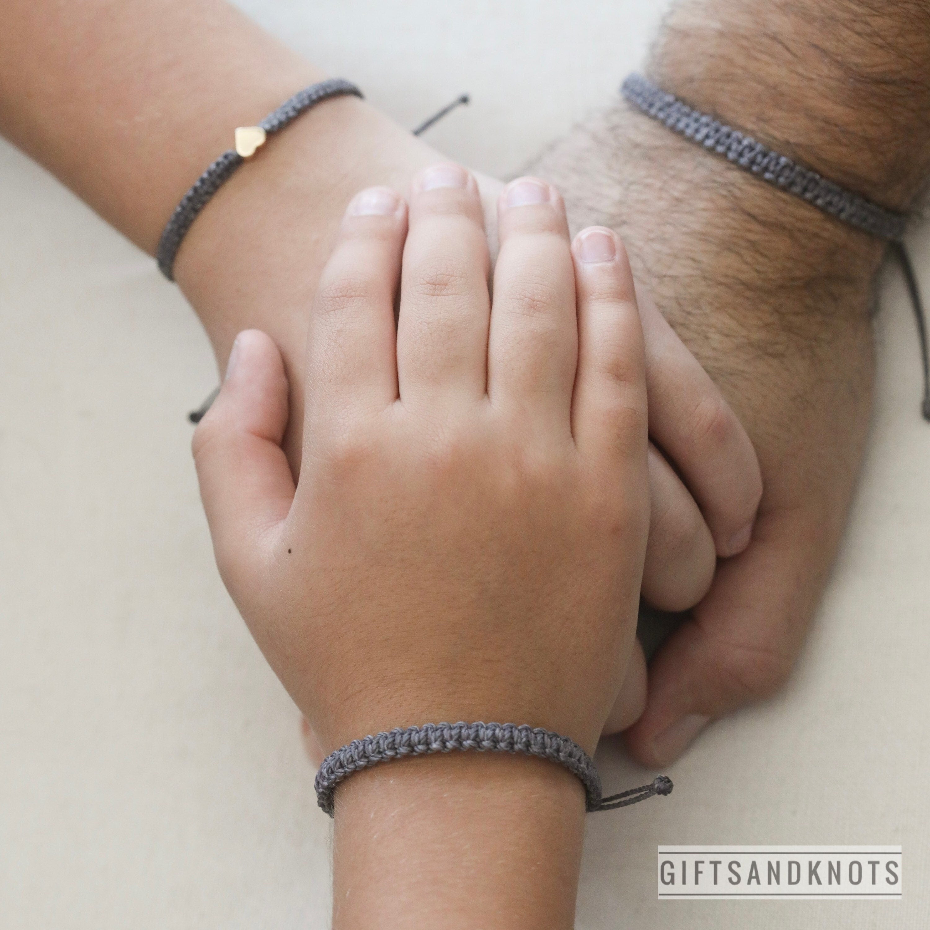 Family Matching Gray Bracelets – Gifts & Knots
